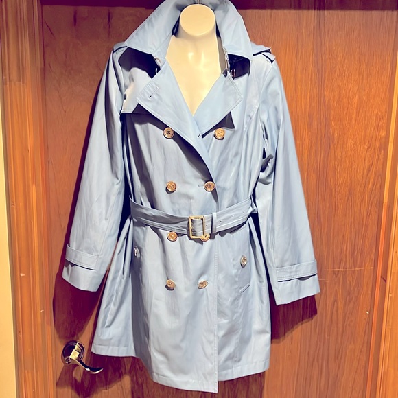 Michael Kors | Jackets & Coats | Michael Kors Light Blue Trench Womens ...
